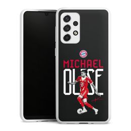 DeinDesign Galaxy A33 5G Handy Silikon H&uuml;lle Case wei&szlig; Handyh&uuml;lle Official Licensed Product Michael Olise Fc Bayern M&uuml;nchen Silikon Case
