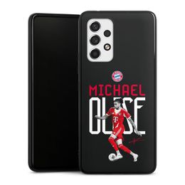 DeinDesign Galaxy A53 5G Handy Silikon H&uuml;lle Case schwarz Handyh&uuml;lle Official Licensed Product Michael Olise Fc Bayern M&uuml;nchen