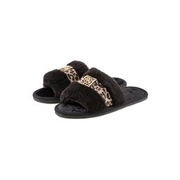 Vivance Hausschuh 'Pantolette, Plüschhausschuh,' schwarz Gr. 38 für Damen