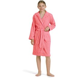 Möve Kinderbademantel MÖVE "Superwuschel" Gr. 140, coral, L:90cm, Walkfrottier, Hausmäntel