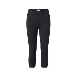 Tchibo - 3/4-Leggings mit Spitzenborte - Damen - Gr. L - schwarz