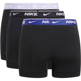 NIKE UNDERWEAR Herren Trunk "TRUNK 3PK", Gr. Mblk, hydrangeas, deep night, schwarz, Jersey, Obermaterial: 95% Baumwolle, 5% Elasthan, kontrastfarbene