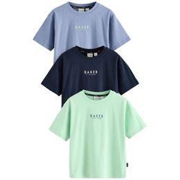 Baker By Ted Baker T-Shirt Jungen Gr&ouml;&szlig;e 110 navy / taubenblau / mint / wei&szlig;
