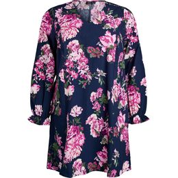 ZIZZI Kleid 'Jeasy' Damen Gr&ouml;&szlig;e 54/56 navy / gr&uuml;n / ros&eacute; / hellpink Sommerkleid