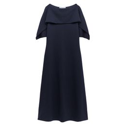 Adolfo Dominguez Kleid Damen Gr&ouml;&szlig;e 40 marine / wei&szlig; Winterkleid