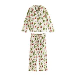 next Pyjama 'Grinch' Damen Gr&ouml;&szlig;e S creme / braun / gr&uuml;n / rot Sommerkleid