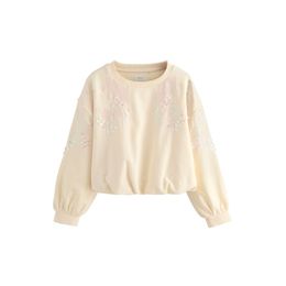 next Sweatshirt M&auml;dchen Gr&ouml;&szlig;e 110 creme / rosa / perlwei&szlig;