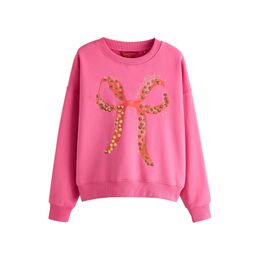 next Sweatshirt Damen Gr&ouml;&szlig;e M gold / pink / himbeer