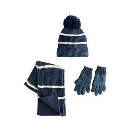 next Set: M&uuml;tze, Schal und Handschuhe Gr&ouml;&szlig;e S/M navy / wei&szlig;