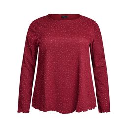 ZIZZI Bluse 'Calaura' Damen Gr&ouml;&szlig;e 11XL/12XL rot / wei&szlig;