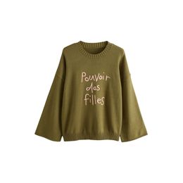 Rockett St George Pullover 'Pouvoir Des Filles' Damen Gr&ouml;&szlig;e M gr&uuml;n / rosa