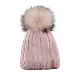 Bommelmütze Chillouts "Lorena Hat", Damen, rosa, Feinstrick, Materialmix, unifarben, Mützen, mit abnehmbarem Fellimitat-PomPom