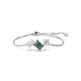 Armband Swarovski "MESMERA" Gr. M, grün (metallfarben, kristallweiß, grün, kristallweiß, grün), Armbänder, Damen, M, Metall, Armband, mit Zirkonia (synth.)