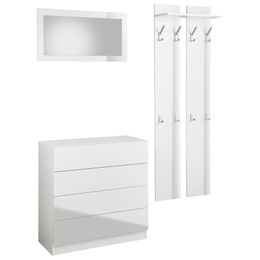 borchardt Möbel Garderoben-Set BORCHARDT MÖBEL "Vaasa 3", weiß (weiß matt, weiß hochglanz), Kastenmöbel-Sets, mit Push to Open-Funktion