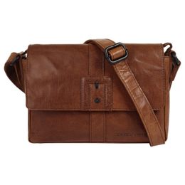 SPIKES & SPARROW Umhängetasche SPIKES & SPARROW "CROSS BODY", Damen, Gr. B/H/T: 23cm x 16cm x 7cm onesize, braun (cognac), Leder, leicht glänzend, unifarben, Taschen, echt Leder