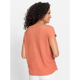 T-Shirt Inspirationen "Shirt", Damen, Gr. 54, orange (papaya), 99% Polyester, 1% Elasthan, unifarben, U-Boot-Ausschnitt, Shirts