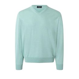 Maerz Muenchen Wollpullover in Hellblau - 58% | Größe 54 | Herren-plussize