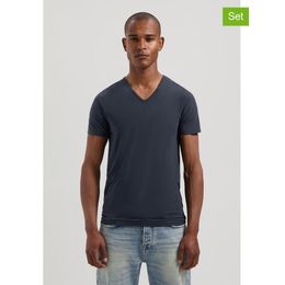DSTREZZED 2er-Set: Shirts in Dunkelblau - 54% | Gr&ouml;&szlig;e S | Herren-plussize