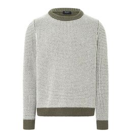 Maerz Muenchen Wollpullover in Dunkelgrün/ Weiß - 57% | Größe 58 | Herren-plussize