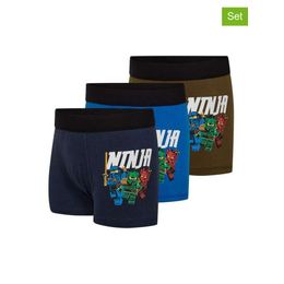Lego 3er-Set: Boxershorts in Dunkelblau/ Blau/ Braun - 25% | Größe 110 | Kinder-waesche