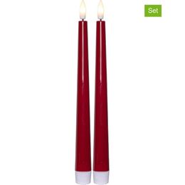 STAR TRADING 2er-Set: LED-Kerzen "Flamme Candy" in Rot - (H)26 cm - 12% | Kerzen-vasen