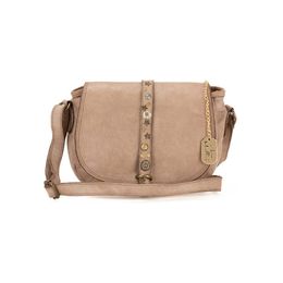 Anna Morellini Leder-Umhängetasche "Luigia" in Beige - (B)23 x (H)19 x (T)9 cm - 77% | Damen-taschen