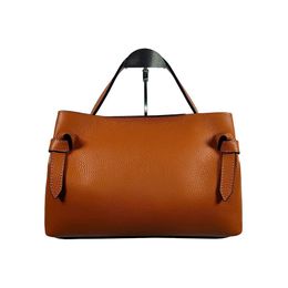 Florence Bags Leder-Henkeltasche "Capoliveri" in Hellbraun - (B)33 x (H)20 x (T)13 cm - 80% | Damen-taschen