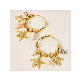 LA CHIQUITA Vergold. Creolen "Seabed Steel" mit Perlmutt - 63% | Schmuck