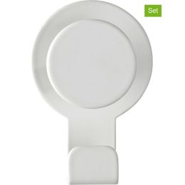 Wenko 2er-Set: Wandhaken "Blandas" in Wei&szlig; - (B)5 x (H)7,5 x (T)2,5 cm - 35% | Badezimmer-accessoires