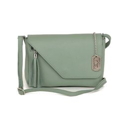 Anna Morellini Leder-Umhängetasche "Lola" in Grün - (B)24 x (H)18 x (T)6 cm - 74% | Damen-taschen