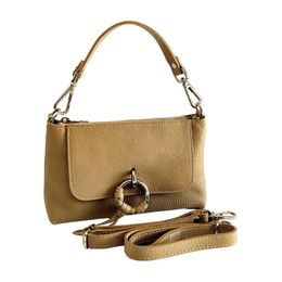 Florence Bags Leder-Schultertasche "Embros" in Beige - (B)23 x (H)15 x (T)6 cm - 76% | Damen-taschen