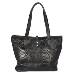 Florence Bags Leder-Schultertasche "Mirs" in Schwarz - (B)26 x (H)31 x (T)15 cm - 72% | Damen-taschen