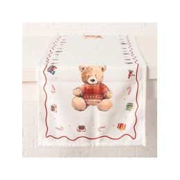 Boltze Tischläufer "Bailey" in Weiß/ Rot - (L)140 x (B)40 cm - 28% |