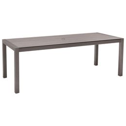 Ambia Garden Gartentisch, Grau, Metall, Holzwerkstoff, Holzoptik, rechteckig, eckig, 88x74x201 cm, Gartenm&ouml;bel, Gartentische, Gartentische
