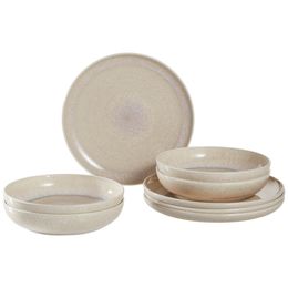 like.Villeroy & Boch Tafelservice Perlemor sand, Sand, Keramik, 8-teilig, Struktur, 19.4x32.0x34.5 cm, robust, Essen & Trinken, Geschirr, Geschirr-Sets, Tafelservice
