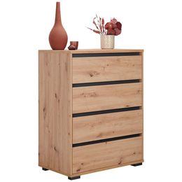 CARRYHOME Kommode, Anthrazit, Eiche, Holzwerkstoff, 4 Schublade(n) Schubladen, 80x103x48 cm, Beim&ouml;bel erh&auml;ltlich, stehend, Wohnzimmer, Kommoden & Sideboards, Kommoden