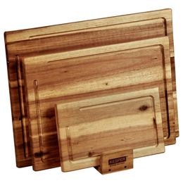 Kesper Schneidebrett-Set, Braun, Holz, 4-teilig, Akazie, 11.2x31.5x40 cm, FSC 100%, K&uuml;chenzubeh&ouml;r, Schneidebretter