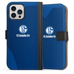 DeinDesign iPhone 13 Pro Max Handy Klapph&uuml;lle Handyh&uuml;lle aus Kunst Leder schwarz Flip Case Official Licensed Product Bundesliga Fc Schalke 04 Sideflip mit langer
