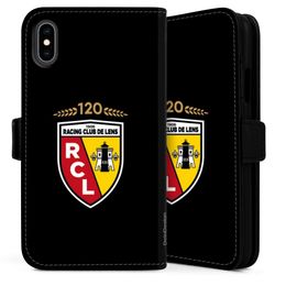 DeinDesign iPhone X Handy Klapph&uuml;lle Handyh&uuml;lle aus Kunst Leder schwarz Flip Case Logo Official Licensed Product Rc Lens Sideflip mit langer Lasche
