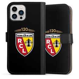DeinDesign iPhone 13 Pro Max Handy Klapph&uuml;lle Handyh&uuml;lle aus Kunst Leder schwarz Flip Case Logo Official Licensed Product Rc Lens Sideflip mit langer Lasche