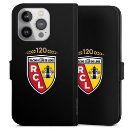 DeinDesign iPhone 14 Pro Handy Klapph&uuml;lle Handyh&uuml;lle aus Kunst Leder schwarz Flip Case Logo Official Licensed Product Rc Lens Sideflip mit langer Lasche