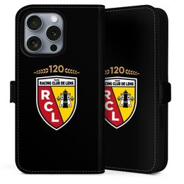 DeinDesign iPhone 16 Pro Max Handy Klapph&uuml;lle Handyh&uuml;lle aus Kunst Leder schwarz Flip Case Logo Official Licensed Product Rc Lens Sideflip mit Lasche