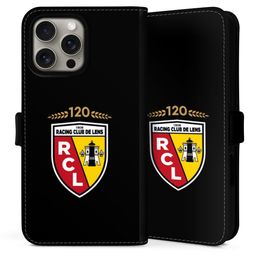 DeinDesign iPhone 16 Pro Handy Klapph&uuml;lle Handyh&uuml;lle aus Kunst Leder schwarz Flip Case Logo Official Licensed Product Rc Lens Sideflip mit Lasche