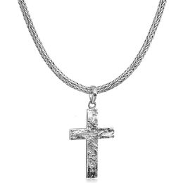 Kuzzoi Halsketten - Halskette Herren Kreuz Oxidiert Massiv 925 Sterlin - Gr. unisize - in Silber - für Damen