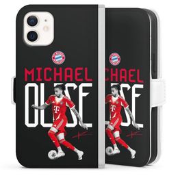 DeinDesign iPhone 12 mini Handy Klapph&uuml;lle Handyh&uuml;lle aus Kunst Leder wei&szlig; Flip Case Official Licensed Product Michael Olise Fc Bayern M&uuml;nchen Sideflip mit 