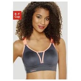 Sport-BH Venice Beach, Damen, Gr. 100, Cup E, orange (anthrazit, koralle), Microtouch, Obermaterial: 90% Polyester (COOLMAX), 10% Elasthan (LYCRA), BHs Sport-BH, ohne B&uuml;gel aus COOLMAX-Material