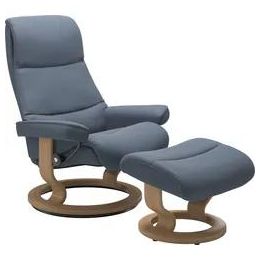 Relaxsessel stressless "View", blau (sparrow blau paloma), B:82cm H:108cm T:81cm, Leder BATICK: BATICK ist ein leicht korrigiertes, durchgef&auml;rbtes und genarbtes M&ouml;belleder, bei dem die meisten Unebenheiten und Spuren in der Regel entfernt wurden.;Leder PALOMA: PALOMA ist ein durchgef&auml;rbtes Semianilin-M&ouml;belleder mit nat&uuml;rlicher Narbung.;ROHLEDER Stoff Q2 FARON: Ein fester zuverl&auml;ssiger Boucl&eacute; mit e