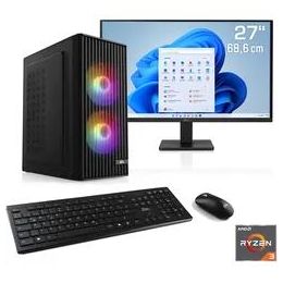 CSL PC-Komplettsystem "Spectrum V25209", Energieeffizienz: E (A-G), schwarz, Microsoft Windows 11 Home (64 Bit), 16 GB RAM 500 GB SSD, Computer_Komplettsysteme