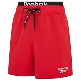 Badeshorts Reebok "Todd", Herren, Gr. M, N-Gr, rot, Microfaser, Polyester, unifarben, Badehosen Badeshorts, mit Kordelzug und elastischem Bund, mit Logo, schnell trocknend, basic