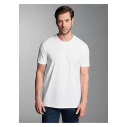 T-Shirt TRIGEMA "TRIGEMA Essential Tee", Herren, Gr. M, wei&szlig;, 48% Baumwolle, 48% Micromodal, 4% Elasthan, Basic, Shirts T-Shirt